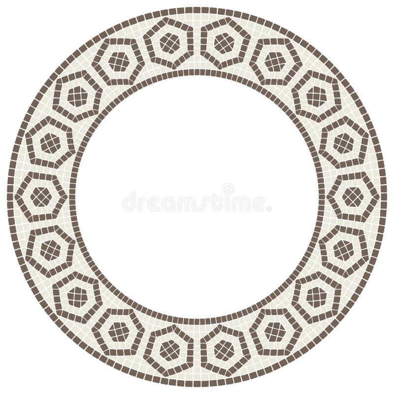 Ancient Mosaic Frame. Decorative Antique Stone Ornament Stock Vector ...