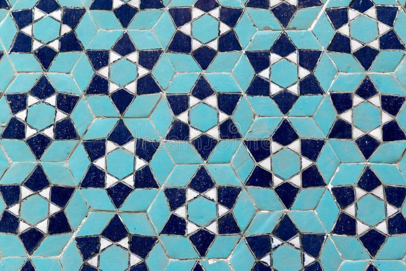 Ancient Mosaic Wall with Arabic Pattern, Geometric Decoration Stock ...