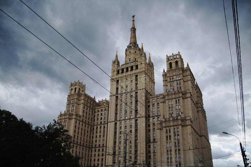 Ancient Moscow skyscraper stock image. Image of spike - 56768889