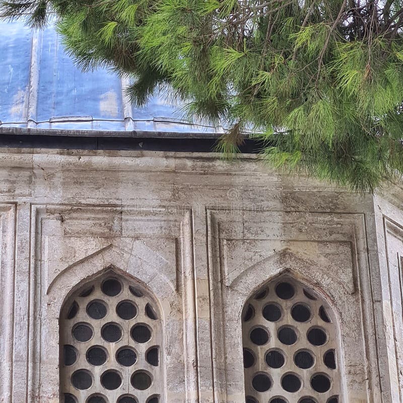 Ancient Mosque and Pine Branch Stock Image - Image of arch, chapel ...