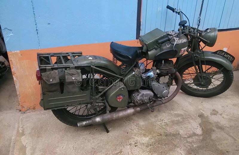 Ancient Motorcycles Used in the Military Stock Image - Image of power ...