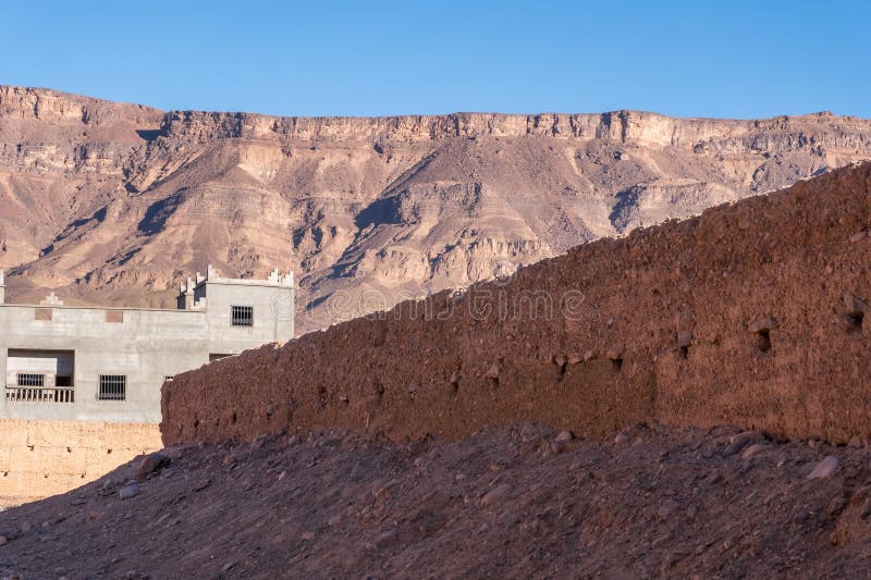 Ancient Mud Walls in a Barbarian Village in the Desert Stock Photo ...