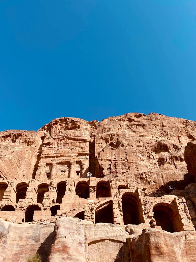 Ancient Multi-Level Stone Structure in Petra, Jordan Stock Photo ...