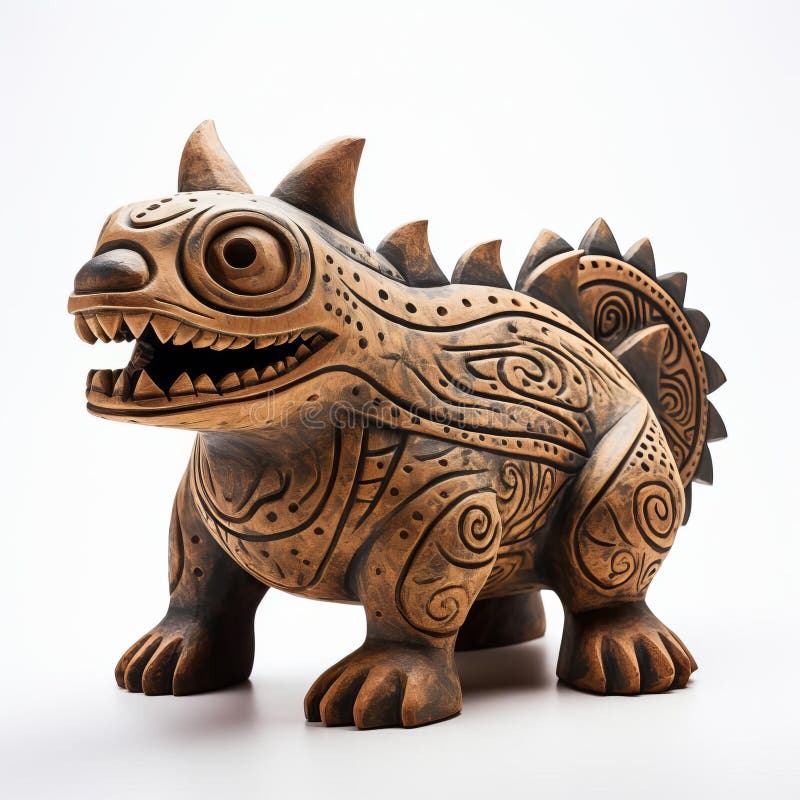 Ancient Mythical Creature Pottery Sculpture Isolated White Background ...