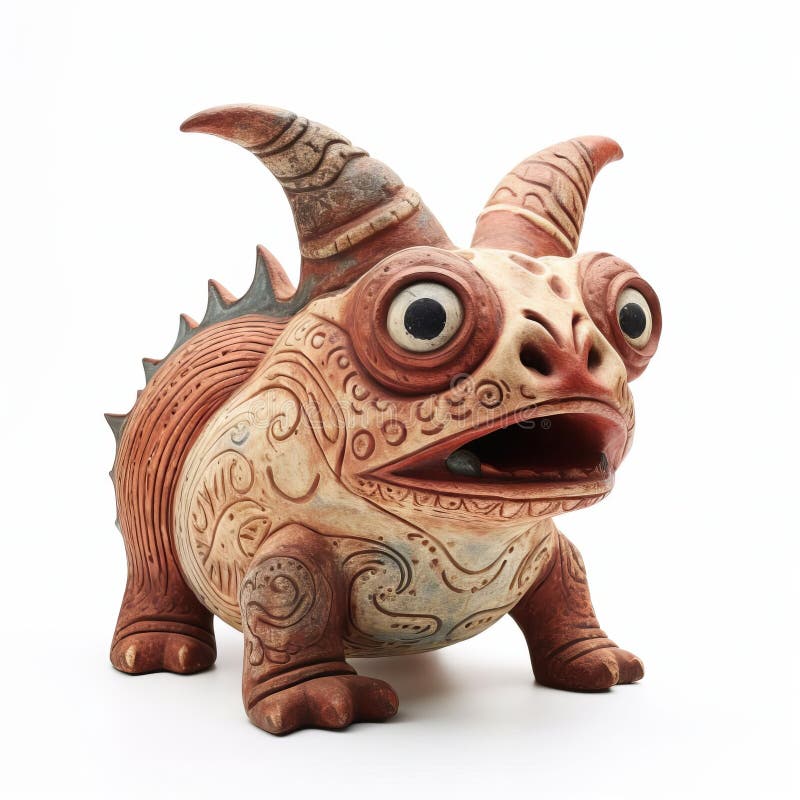 Ancient Mythical Creature Pottery Sculpture Isolated White Background ...