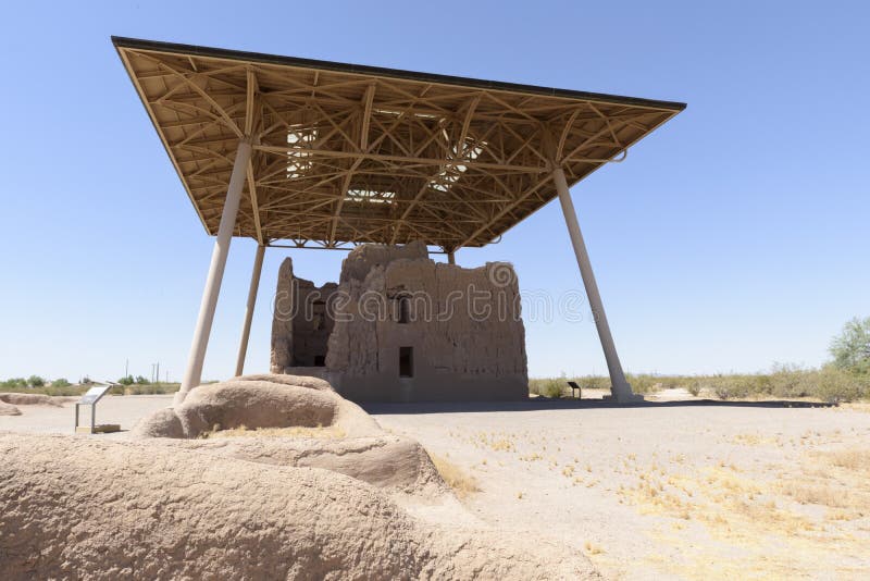 Ancient Native Building Rests at Casa Grande Ruins Stock Image - Image ...