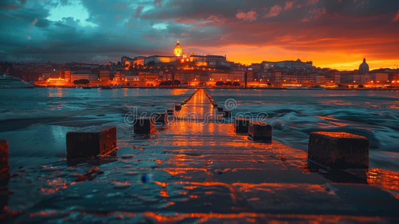 An Ancient Night City. Night View of the Ancient City Stock Photo ...
