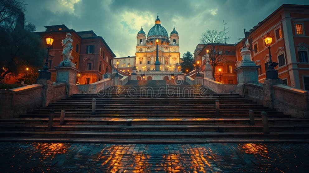 An Ancient Night City. Night View of the Ancient City Stock Image ...