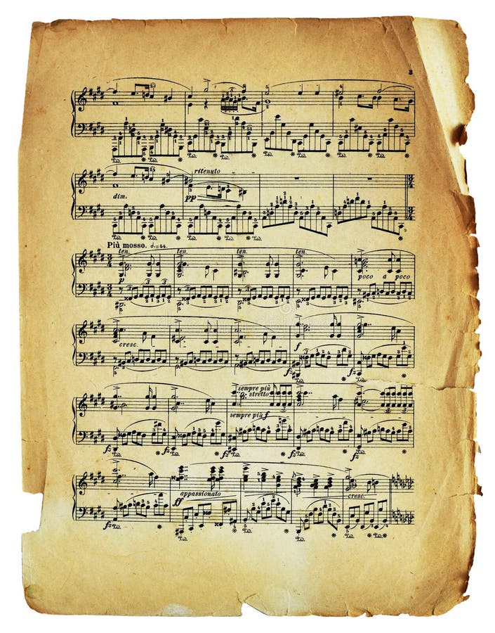 Old Music Sheet Pages Background Stock Image - Image of antique ...