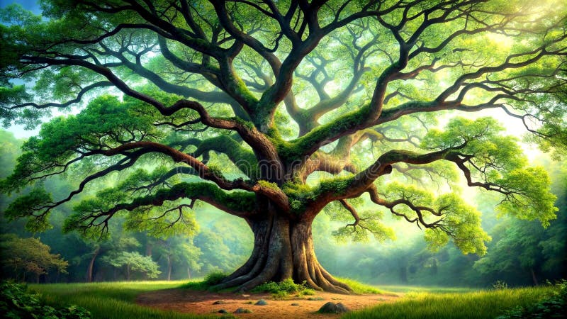 The Ancient Oak: a Guardian of Time and Memory Deep Learning Art Stock ...
