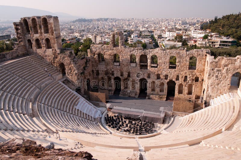 Ancient odeum stock image. Image of amphitheatre, aerial - 10437155