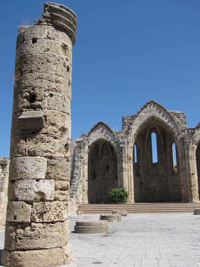 Ancient and Old Building in the Old Town Rhodes Stock Image - Image of ...