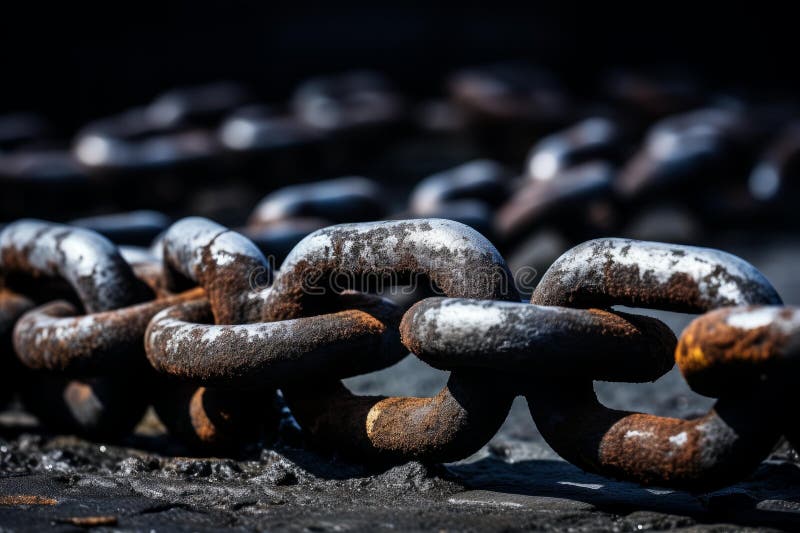 Ancient Old Iron Chain. Generate Ai Stock Illustration - Illustration ...