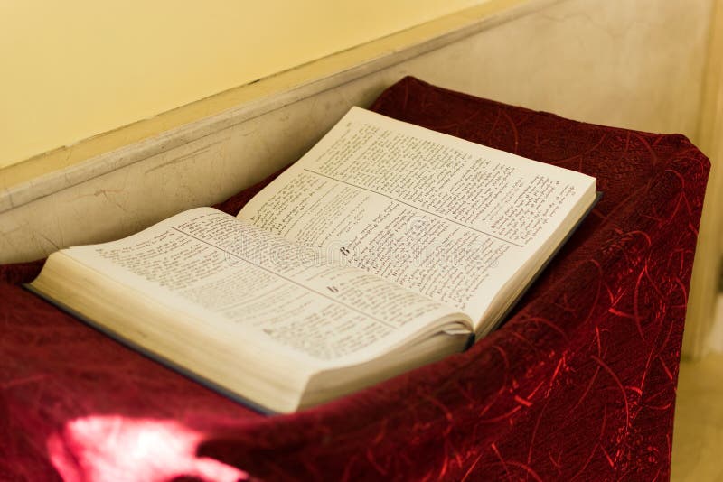 Ancient Old Testament Book Lies on the Altar Stock Photo - Image of ...
