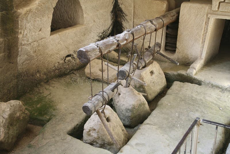 Ancient Oil Press In Ruins Of Kursi - A Large Byzantine 8th-century ...