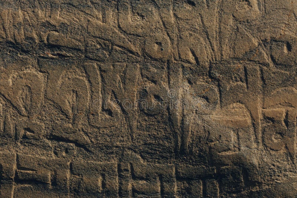 Ancient Om Mani Stone Carving Stock Photo - Image of ancient, pattern ...