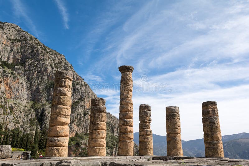 Ancient Oracle of Delphi in Greece Stock Image - Image of marble ...