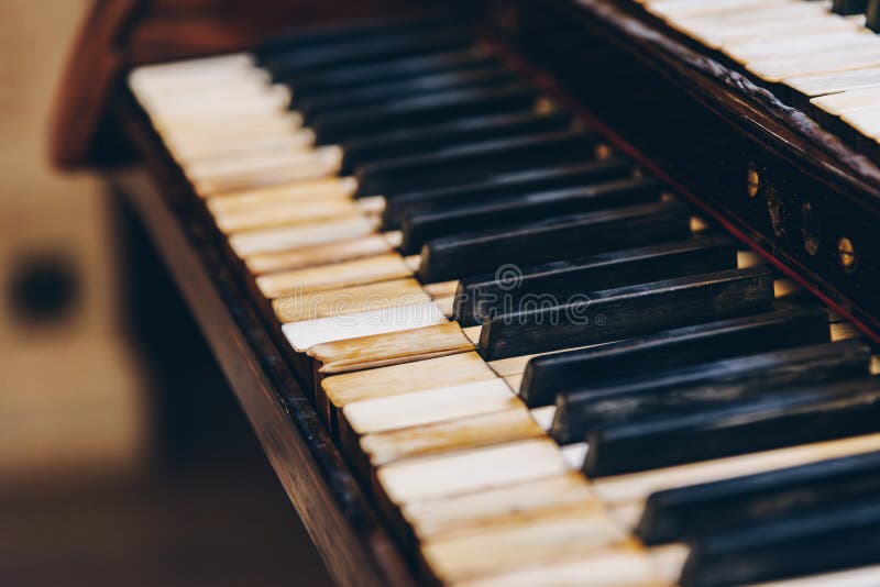 Ancient Organ Keyboward Close Up Stock Image - Image of equipment ...
