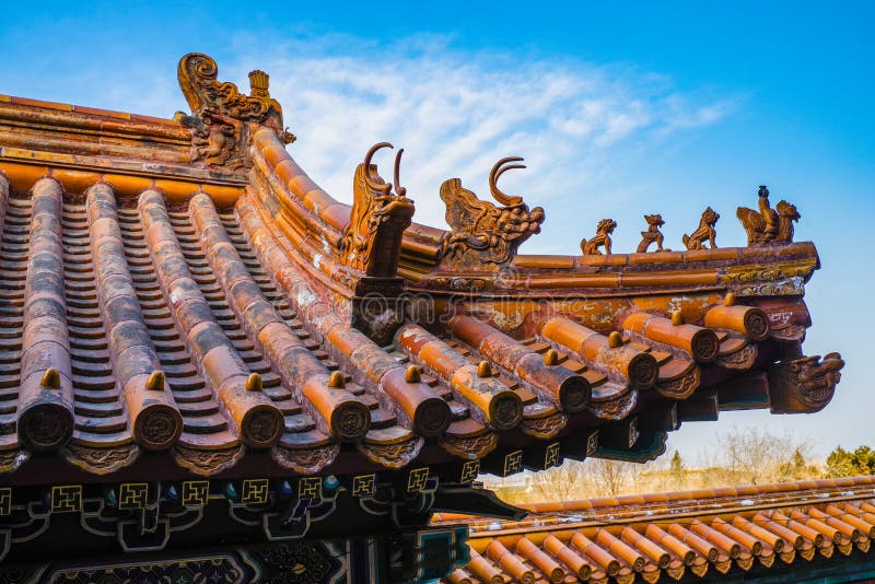 Ancient Orient Architecture in BeiJing Stock Image - Image of drawing ...