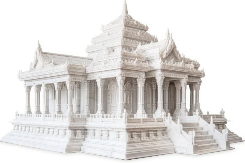 Ancient Oriental Temples Isolated on White Background. Generative Ai ...