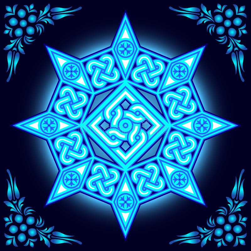 Ancient Pagan Pattern, Circular Ornament Stock Vector - Illustration of ...