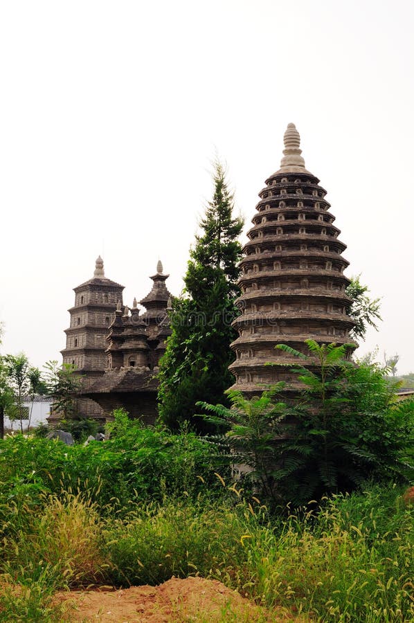 Ancient pagoda in China stock image. Image of civilization - 26359797