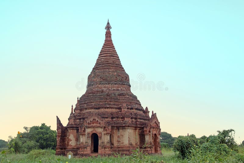 Ancient Pagoda in the Landscape from Bagan in Myanmar Stock Image ...
