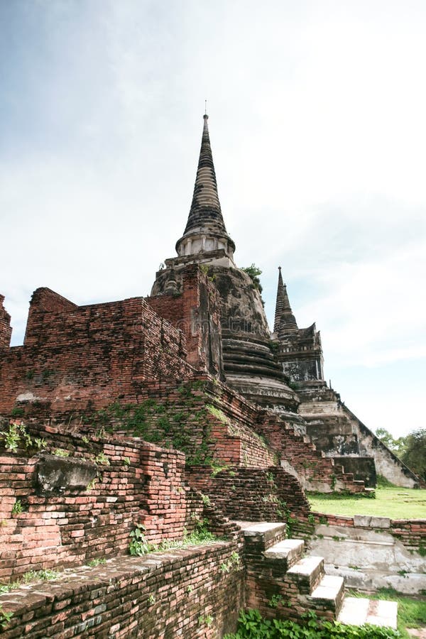 The Ancient Pagoda in the Rain Clouds Stock Photo - Image of temple ...