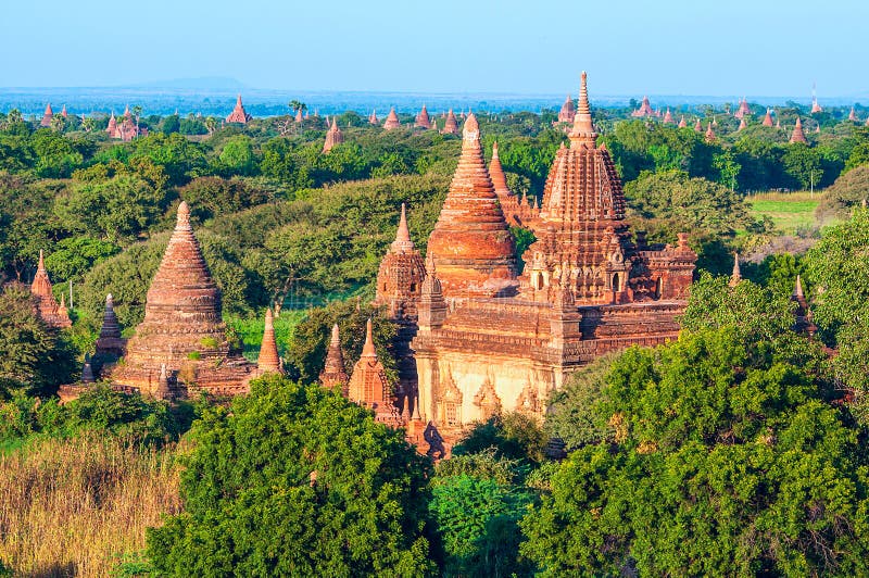 Ancient pagodas in Bagan stock photo. Image of sunset - 38182436
