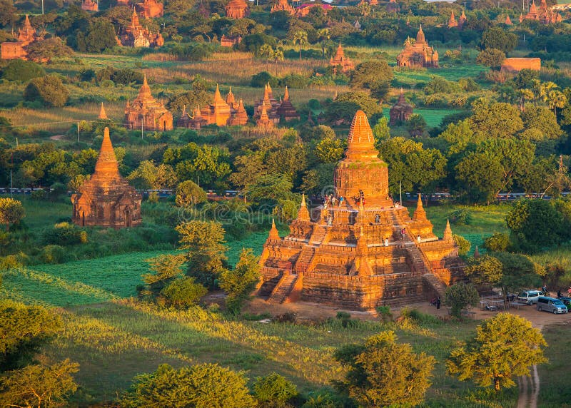 Ancient pagodas in Bagan stock image. Image of sunrise - 37941697