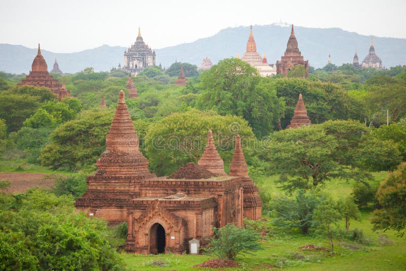 Ancient Pagodas in Bagan Mandalay, Myanmar Stock Image - Image of ...