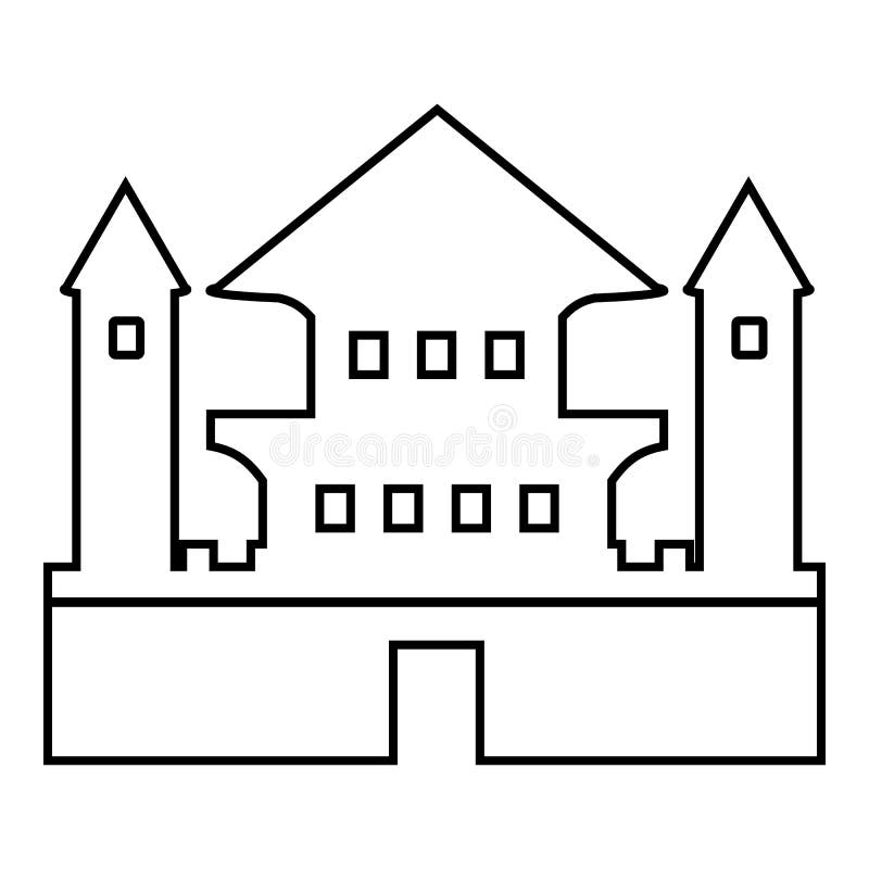 Ancient Palace Icon, Outline Style Stock Vector - Illustration of ...