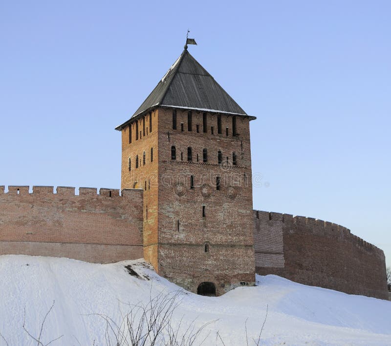 Ancient Palace Tower of the Novgorod Kremlin, Early Spring, Veliky ...