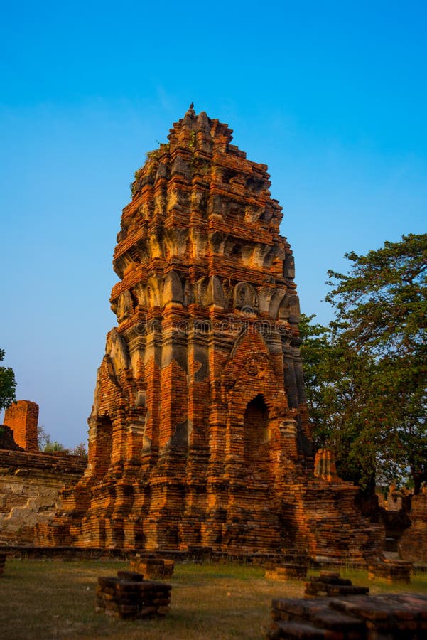 Ancient Palaces On The Background Of Blue Sky. Ayutthaya Thailand ...