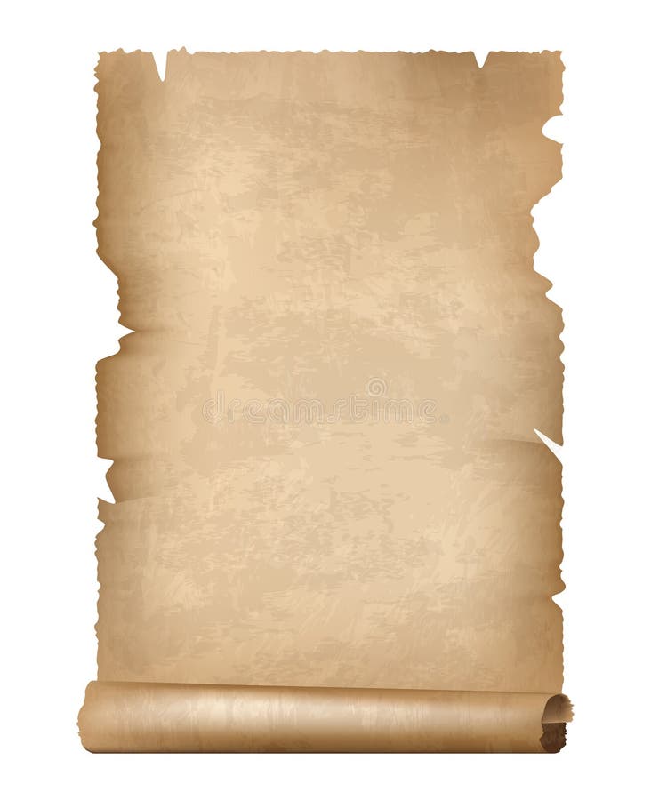 Ancient Paper Leaf on White Background, Realistic Vector Illustration ...