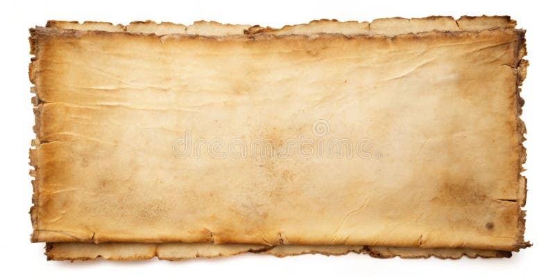 Ancient Paper Manuscript Page Isolated on White Background Stock ...