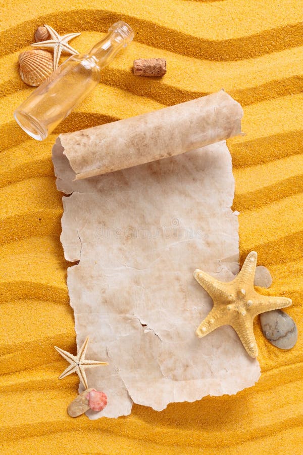 Ancient paper on sand. stock photo. Image of heap, ancient - 51790018