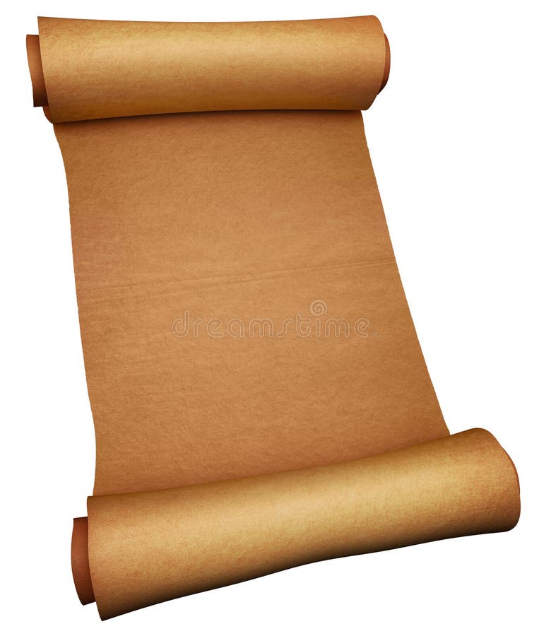 Ancient Paper Scroll Horizontal View Stock Illustration - Illustration ...