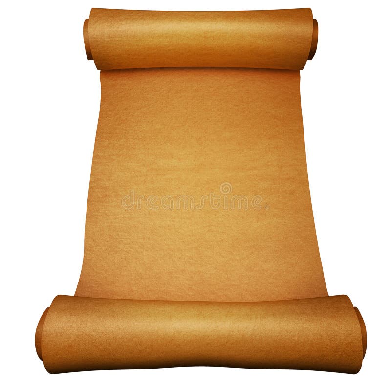 Ancient Paper Scroll Horizontal View Stock Illustration - Illustration ...