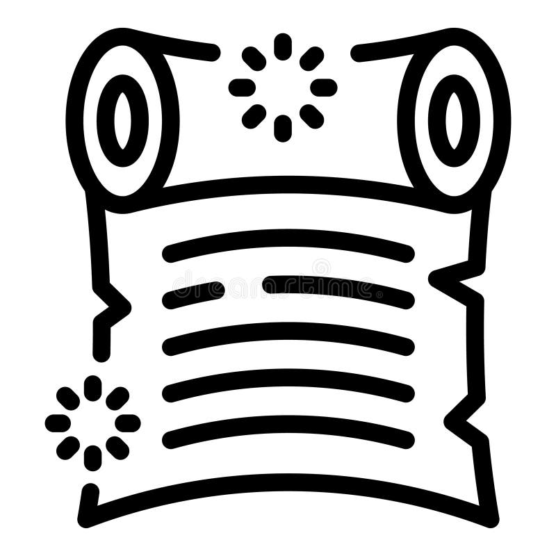 Ancient Paper Scroll is Glowing with Magic Sparks Icon Stock ...