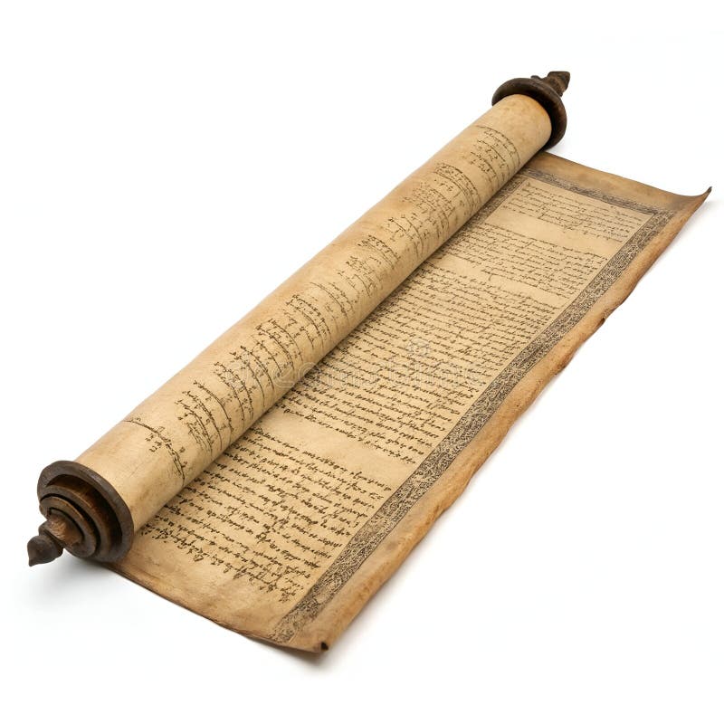 Old Paper or Parchment Scroll Ancient Papyrus Isolated on White ...