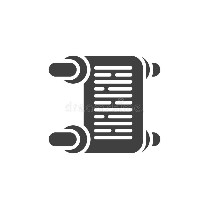 Ancient Papyrus Manuscript Vector Icon Stock Vector - Illustration of filled, paper: 295655601