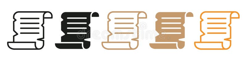 Ancient Papyrus Scroll Icon for Historical Documents and Writings Stock ...
