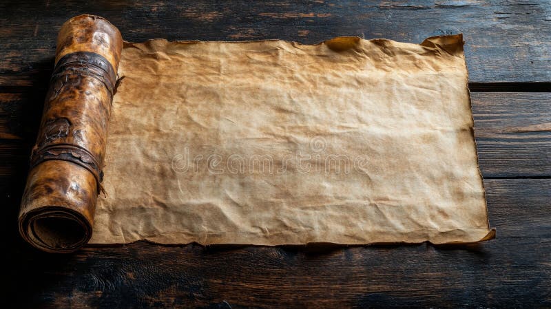 Ancient Parchment Scroll Representing Historical Knowledge and the ...