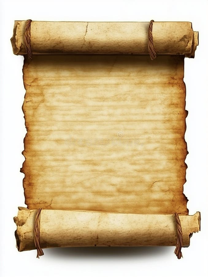 Ancient Parchment Scroll with Rustic Edges and Aged Appearance ...