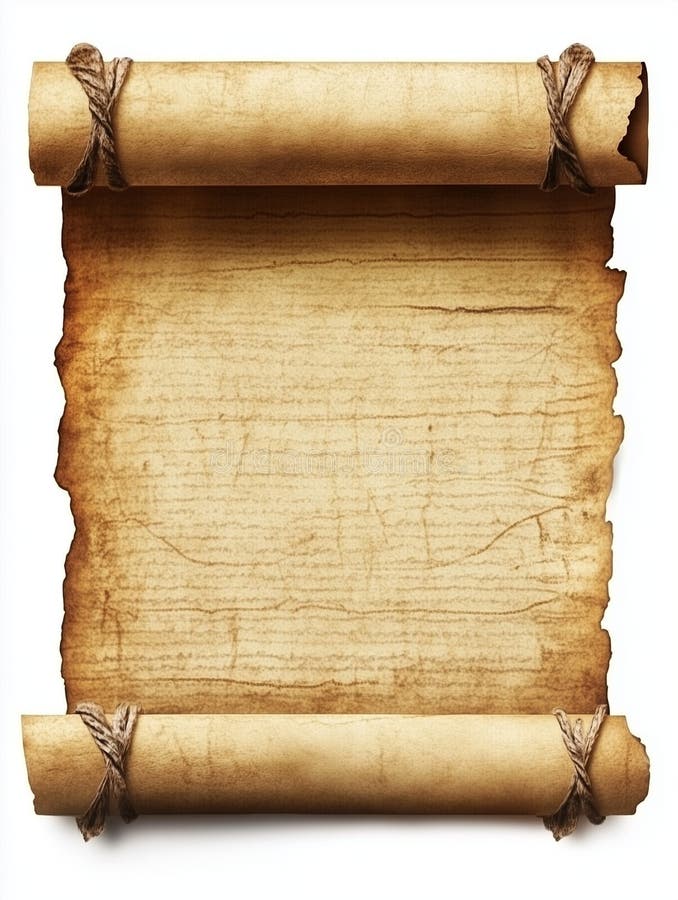 Ancient Parchment Scroll with Rustic Edges and Aged Appearance ...