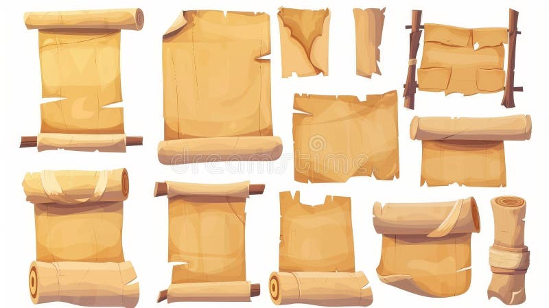 Ancient Parchment Scrolls, Old Manuscripts. Antique Letters, Rolled Up ...