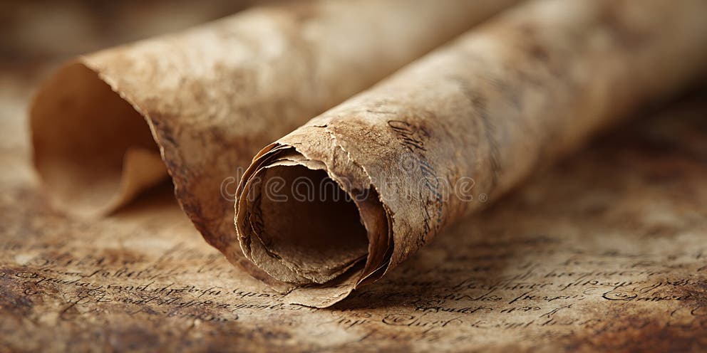 Ancient Parchment Texture and Detail of Old Scrolls Stock Illustration ...