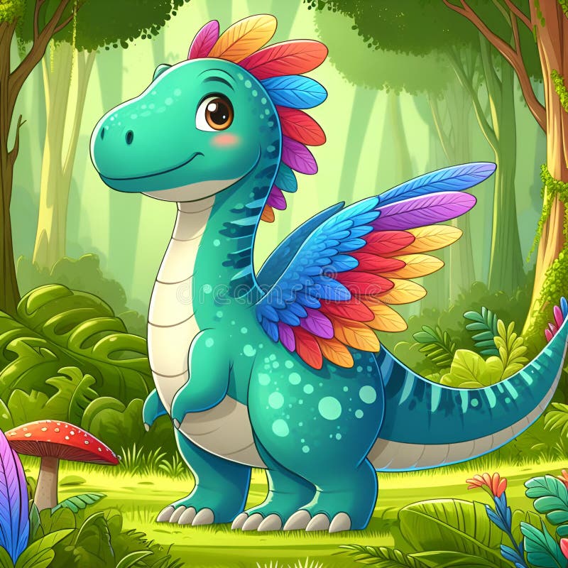 Ancient Parrot-Winged Dinosaur: a Marvel of Evolution. Stock ...