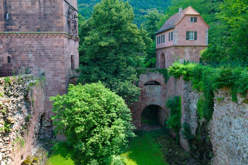 An Ancient, Partially Ruined Brick Structure from Heidelberg Castle in ...